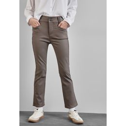 Bootcuthose Street One Gr. 34, Länge 28, braun (cedar brown) Damen Hosen in Leder-Optik