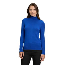 Strickpullover Betty Barclay "Betty Barclay Rollkragenpullover langarm", Damen, Gr. 44, blau (adria), Strick, Obermaterial: 72% Viskose, 28% Polyamid., Basic, figurbetont lang, Langarm, Pullover, Kragen