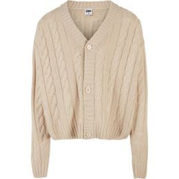 Strickjacke Urban Classics "Urban Classics Herren Boxy Cardigan" Gr. 4XL, beige (softseagrass) Herren Strickjacken