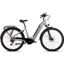 E-Bike SAXONETTE "Quantum Sport Wave" E-Bikes Gr. 45cm, 28 Zoll (71,12cm), silberfarben Pedelec, Elektrofahrrad für Damen u. Herren