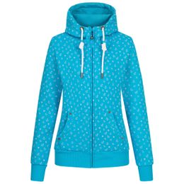 Kapuzensweatshirt DEPROC Active "ANCHORAGE Women" Gr. 50 (XL), blau, Damen, 60% Baumwolle; 40% Polyester, Sweatshirts, in lässigem Oversized-Schnitt