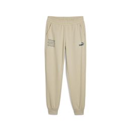 Sporthose Puma "Olympique de Marseille ftblCULTURE Sweathose Herren" Gr. L, Normalgrößen, beige (putty ocean tropic beige blau), Herren, Obermaterial: 68% Baumwolle, 32% Polyester; Rippe: 97% Baumwolle, 3% Elasthan; Tasche u2013 Oben: 100% Baumwolle, unifarben, Hosen