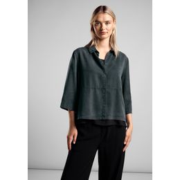 Hemdbluse Street One Gr. 40, grün (hunter green) Damen Blusen mit dekorativer Knopfleiste