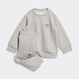 Trainingsanzug adidas originals "TREFOIL CS" Gr. 74, grau (medium grey heather) Kinder Sportanzüge