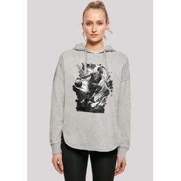 Kapuzenpullover F4NT4STIC "Basketball Splash Sport OVERSIZE HOODIE" Gr. L, grau (grey) Damen Pullover Print