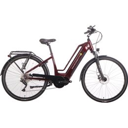 E-Bike SAXONETTE "Quantum Sport" E-Bikes Gr. 45cm, 28 Zoll (71,12cm), rot (bordeaux) Pedelec, Elektrofahrrad für Damen u. Herren