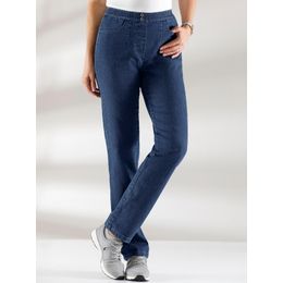 Dehnbund-Jeans Classic Basics Gr. 42, Normalgrößen, blau (blue-stone-washed) Damen Jeans