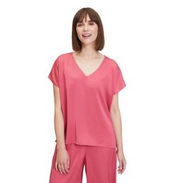 Satinbluse Vera Mont "Vera Mont Satin-Bluse mit V-Ausschnitt" Gr. 40, rot (shiny coral) Damen Blusen