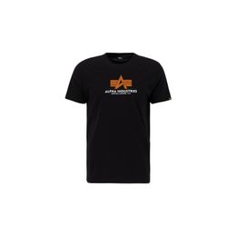 T-Shirt Alpha Industries "Alpha Industries Men - T-Shirts Basic T Rubber" Gr. L, schwarz, Herren, Obermaterial: 90% Baumwolle, 10% Polyester, Shirts