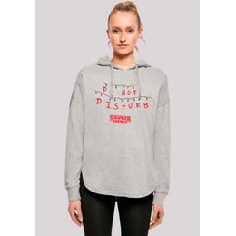 Kapuzenpullover F4NT4STIC "Stranger Things Do Not Disturb Netflix TV Series" Gr. L, grau Damen Pullover Premium Qualität