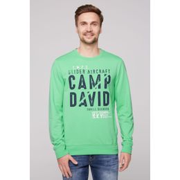 Sweater CAMP DAVID Gr. L, grün (regatta green) Herren Sweatshirts mit Baumwolle