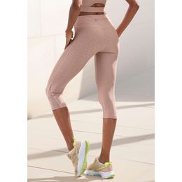 active by Lascana Caprileggings LASCANA ACTIVE, Damen, Gr. XS (32/34), N-Gr, braun, Obermaterial: 85% Polyester, 15% Elasthan, unifarben, Mesh, sportlich, figurbetont kniebedeckend, Hosen, Sporthose in Allover-Leo-Optik