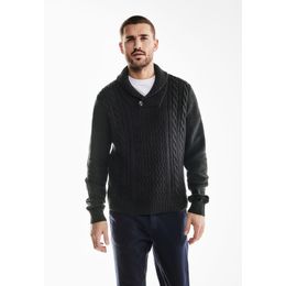 Strickpullover Street One MEN Gr. L (52), grau (anthra melange) Herren Pullover Grobstrickpullover Grobstrick