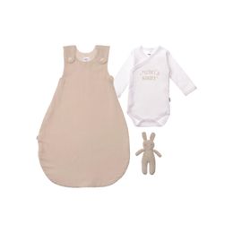 Erstausstattungspaket Liliput "Kleines Wunder", M&auml;dchen, Gr. 50/56, wei&szlig; (wei&szlig;, beige), 100% Baumwolle, KOB Set-Artikel Erstausstattungspaket, 3er-Pack mit hochwertigem Musselinschlafsack