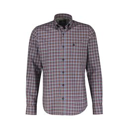 Karohemd Lerros "Lerros Kariertes Herrenhemd mit Button-down-Kragen" Gr. XXL, Normalgrößen, rot (light garnet red) Herren Hemden