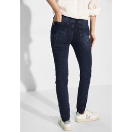 Slim-fit-Jeans Cecil, Damen, Gr. 30, Länge 30, blau (blau schwarz used wash), Jeans, 79% Baumwolle, 19% Polyester, 2% Elasthan, unifarben, casual, kniebedeckend, Jeans, High Waist