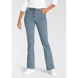 Bootcut-Jeans Arizona, Damen, Gr. 17, K + L Gr, blau (bleached), Denim/Jeans, Obermaterial: 98% Baumwolle, 2% Elasthan, clean, Basic, comfort fit lang, Jeans, hohe Leibhöhe