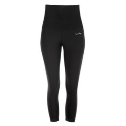 Leggings WINSHAPE "Functional Power Shape 7/8-Tights HWL302" Gr. L, Normalgrößen, schwarz, Damen, 80% Polyester, 20% Elasthan, Hosen Leggings, High Waist mit Bauch-Weg-Effekt