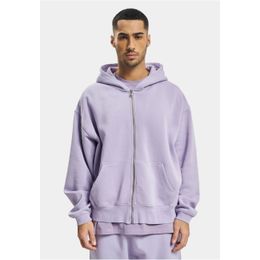 Sweatjacke DEF "DEF Herren Zip Hoody" Gr. XL, lila (purple washed) Herren Sweatjacken