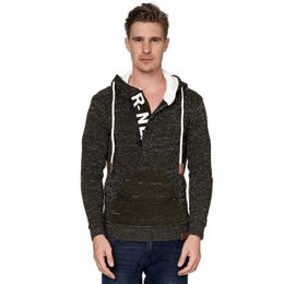 Kapuzensweatshirt Rusty Neal, Herren, Gr. M, grün (khaki), 70% Polyacryl, 30% Baumwolle, mehrfarbig, casual, normal, ohne Ausschnitt, Sweatshirts, mit stylischem Ausschnitt