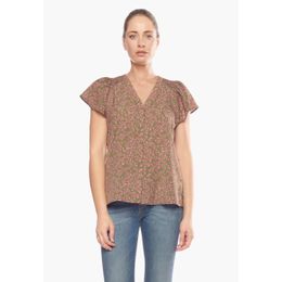 Klassische Bluse Le Temps Des Cerises Gr. L, grün (khaki) Damen Blusen mit kurzen Flatterärmeln