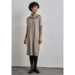 Maxikleid Street One Gr. 38, EURO-Größen, beige (mocha meliert) Damen Kleider mit Stehkragen