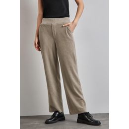 Cordhose Street One, Damen, Gr. 44, Länge 30, beige (driftwood beige), Web, 65% Baumwolle, 33% Polyester, 2% Elasthan, unifarben, casual, gerade normal, Hosen, High Waist