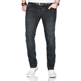 Slim-fit-Jeans Alessandro Salvarini "ASCatania" Gr. W29 L32, Länge 32, schwarz (as-165 - used) Herren Jeans mit used look Effekt und 2% Elasthan