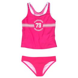 Tankini Kangaroos "Sporty" Gr. 122/128, N-Gr, pink, Kinder, Polyamid, unifarben, kontrastfarbene Details, Bikini-Sets, mit sportlichem Frontdruck