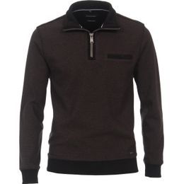 Sweatshirt Casamoda "Casamoda Sweattroyer uni", Herren, Gr. L, braun, 100% Baumwolle, Sweatshirts