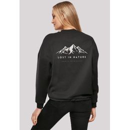 Sweatshirt F4NT4STIC "Lost in nature", Damen, Gr. S, schwarz, Obermaterial: 65% Baumwolle, 35% Polyester, oversize, Rundhals, ohne Bündchen, Sweatshirts Sweatshirt, Print