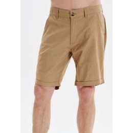 Shorts CRUZ "Reagan" Gr. S, US-Größen, beige, Herren, 55% Leinen, 45% Baumwolle, unifarben, Hosen, in atmungsaktiver Qualität