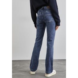 Gerade Jeans Street One Gr. 29, Länge 30, mid blue random washed Damen Jeans High Waist