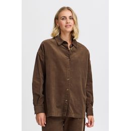 Longbluse Fransa "Fransa FRCORY SH 1" Gr. L, braun (rain drum) Damen Blusen