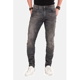 Cipo & Baxx Röhrenjeans CIPO & BAXX "Jeans" Gr. 30, Länge 34, grau (anthracite) Herren Jeans mit Elasthanzusatz, CD374