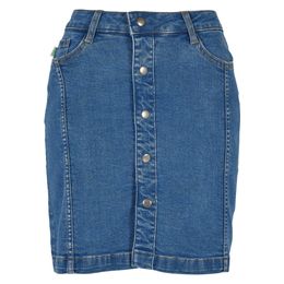 Sommerrock Urban Classics "Urban Classics Damen Ladies Organic Stretch Button Denim Skirt" Gr. 26, blau (clearblue washed) Damen Röcke