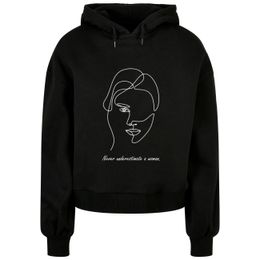 Kapuzenpullover Merchcode "Merchcode Damen Ladies WD - Woman Figure Organic Oversized Hoody" Gr. L, schwarz (black) Damen Pullover