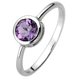 Fingerring Jobo Fingerringe Gr. 50, Silber 925 (Sterlingsilber), lila (lila, lila) Damen 925 Silber mit Amethyst