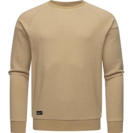 Sweatshirt Ragwear "Doren" Gr. 4XL (60), beige (sand) Herren Sweatshirts Strukturierter Basic Pullover