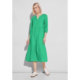 Midikleid Street One Gr. 40, EURO-Größen, grün (soft grass grün), Damen, Stoff, 100% Leinen, unifarben, Kleider, aus Leinen