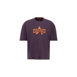 T-Shirt Alpha Industries "Alpha Industries Men - T-Shirts Logo Edge T" Gr. L, lila (plum), Herren, Shell: 100% Cotton, Shirts