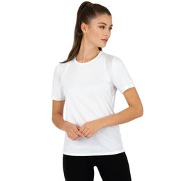 T-Shirt TRIGEMA "TRIGEMA COOLMAX Sport T-Shirt", Damen, Gr. XXL, weiß, 100% Polyester (recycelt), sportlich, Halbarm, Shirts