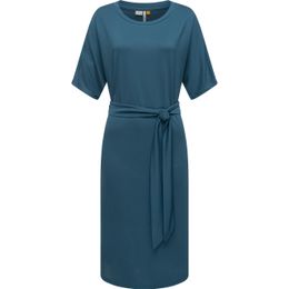 Shirtkleid Ragwear "Pallerma" Gr. L (40), Normalgrößen, blau (petrol) Damen Kleider stylisches Sommerkleid mit Bindeband an der Taille