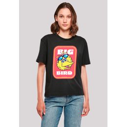 T-Shirt F4NT4STIC "Sesamstraße Bilbo Big Bird Sticker" Gr. 4XL, schwarz, Damen, Obermaterial: 100% Baumwolle, Shirts, Premium Qualität, Weihnachts-Kollection