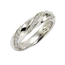 Fingerring ZEEme "Silber 925 rhodiniert mit Zirkonia weiß" Fingerringe Gr. 016 (50,5), Silber 925 (Sterlingsilber), weiß (weiß, weiß) Damen