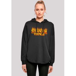 Kapuzenpullover F4NT4STIC "Stranger Things Fire Logo Women Netflix TV Series" Gr. L, schwarz Damen Pullover Premium Qualität