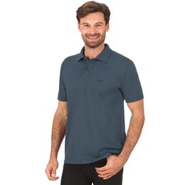 Poloshirt TRIGEMA "TRIGEMA DELUXE Piqué" Gr. L, blau (jeans-melange) Herren Shirts