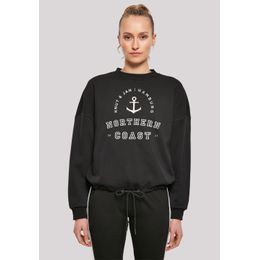 Sweatshirt F4NT4STIC "Northern Coast Knut & Jan Hamburg", Damen, Gr. S, schwarz, Obermaterial: 65% Baumwolle, 35% Polyester, oversize, Rundhals, ohne Bündchen, Sweatshirts Sweatshirt, Print