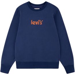 Sweatshirt LEVI'S KIDS Gr. 9M (74), blau (naval academy) Baby Sweatshirts mit großer Logo-Stickerei