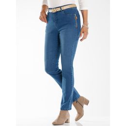 Bequeme Jeans Classic Basics Gr. 38, Normalgrößen, blau (blue-stone-washed) Damen Jeans